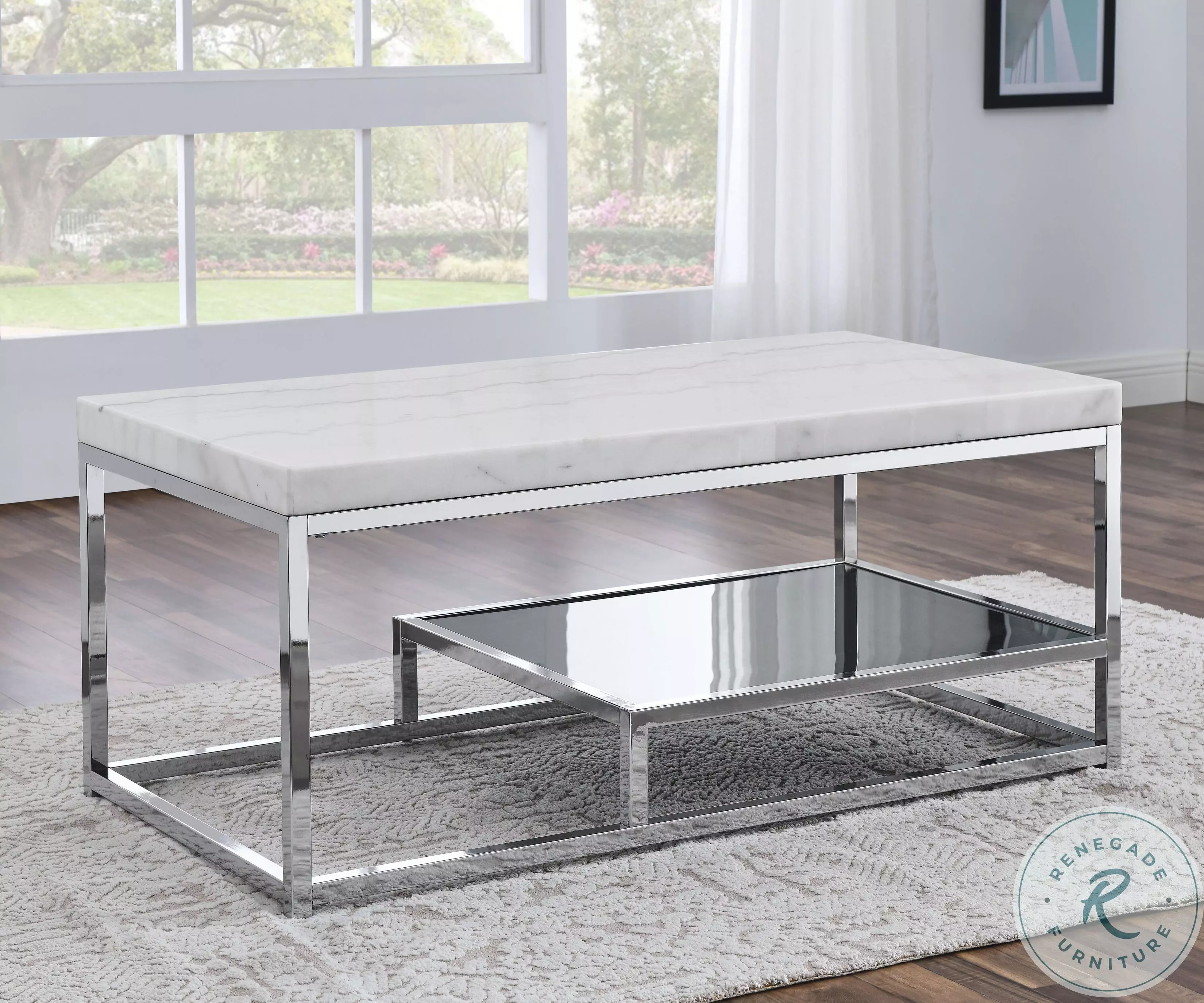 White and chrome end table store