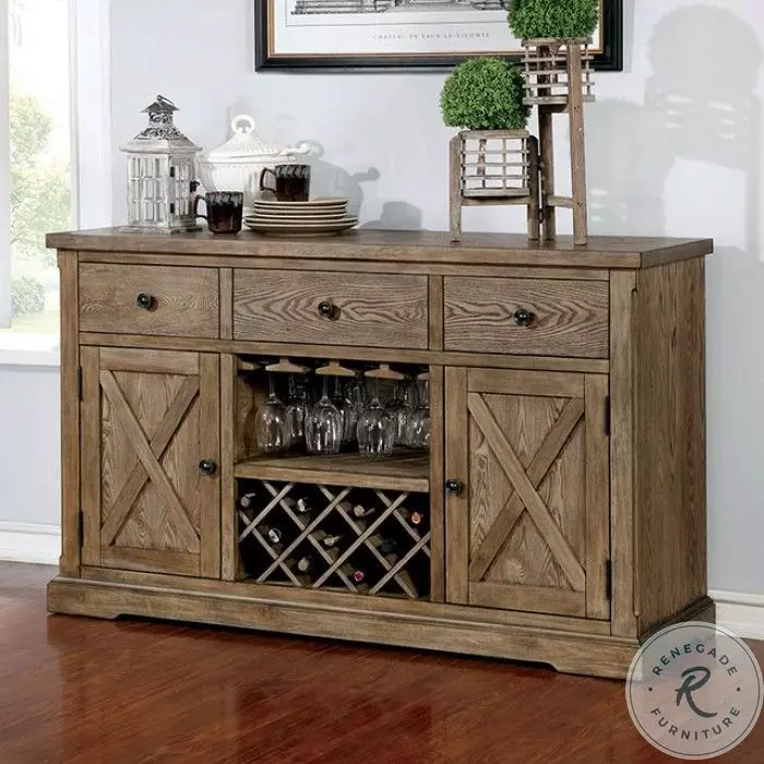 Julia Light Oak Server from Furniture of America Coleman Furniture