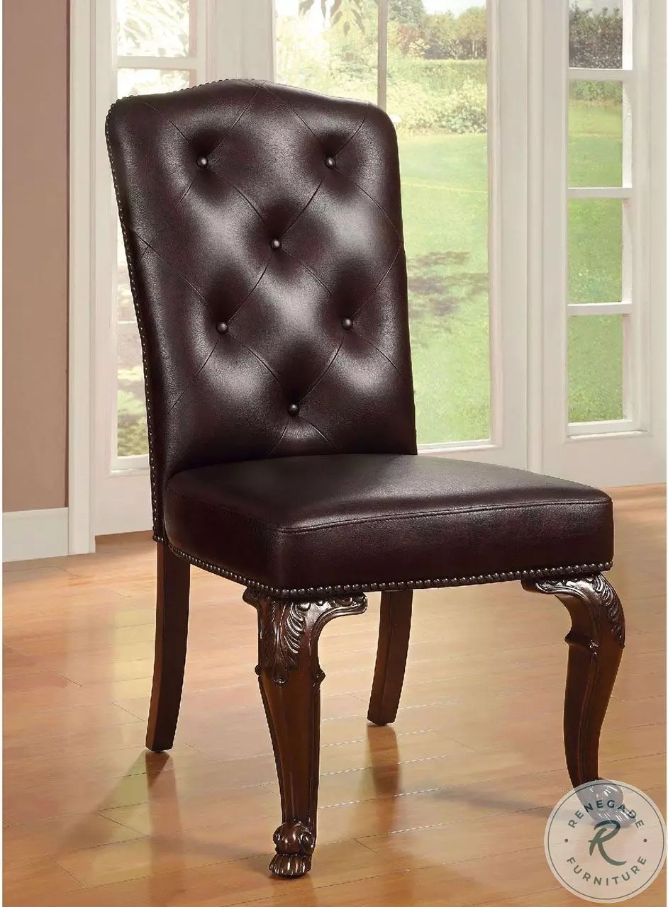 Bellagio Brown Cherry Round Pedestal Dining Room Set from Furniture of America CM3319RT TABLE Coleman Furniture