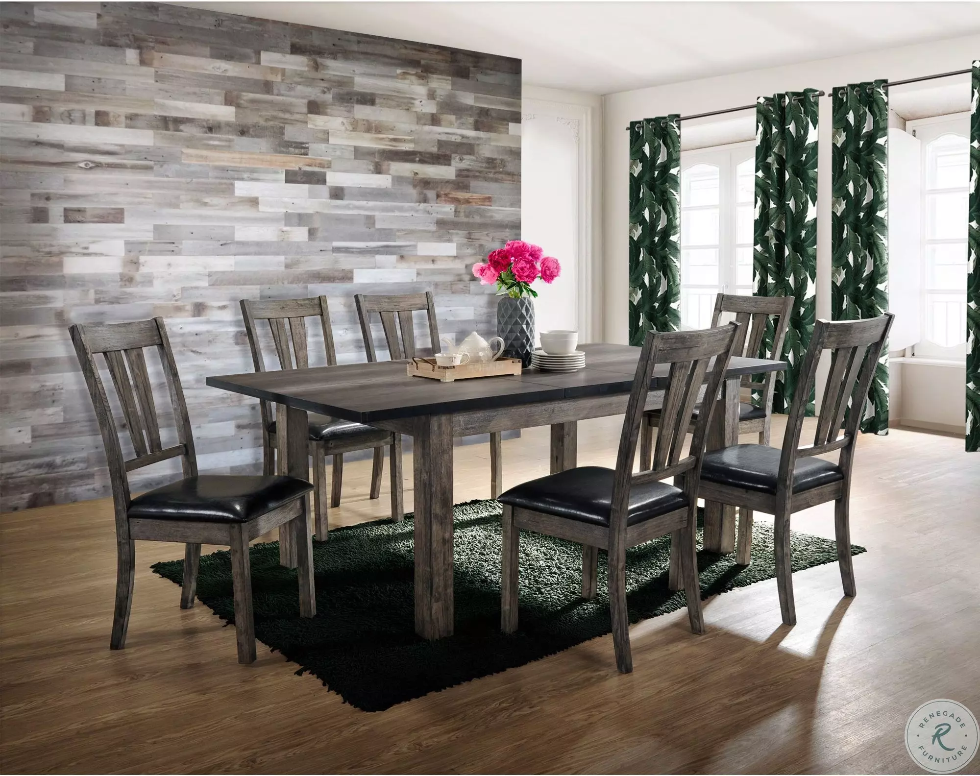 Grayson Grey Oak Extendable Rectangular Dining Room Set from Elements Furniture Coleman Furniture