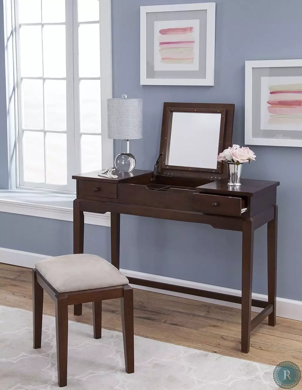 Espresso makeup vanity set store