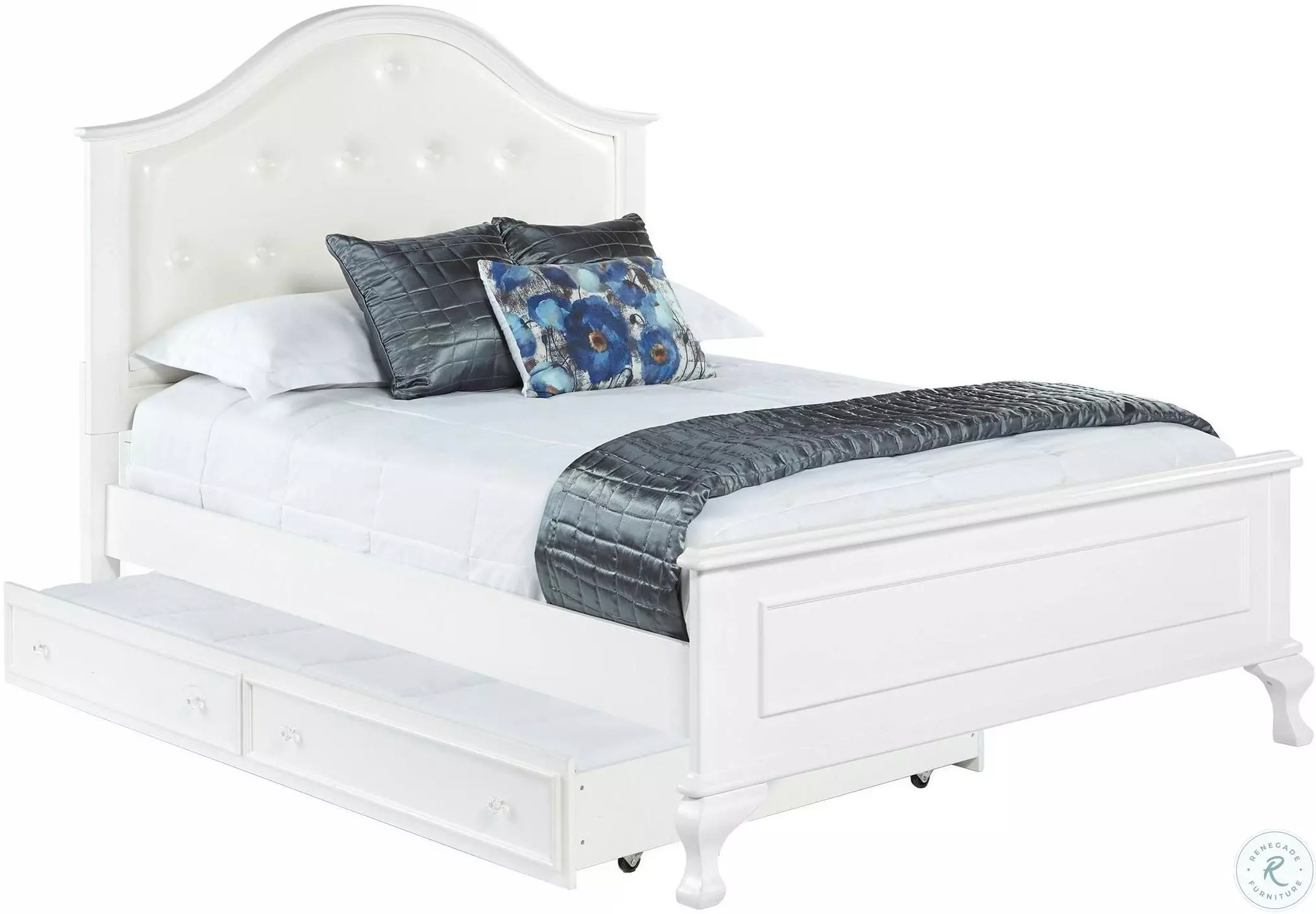 Full size white trundle bed store
