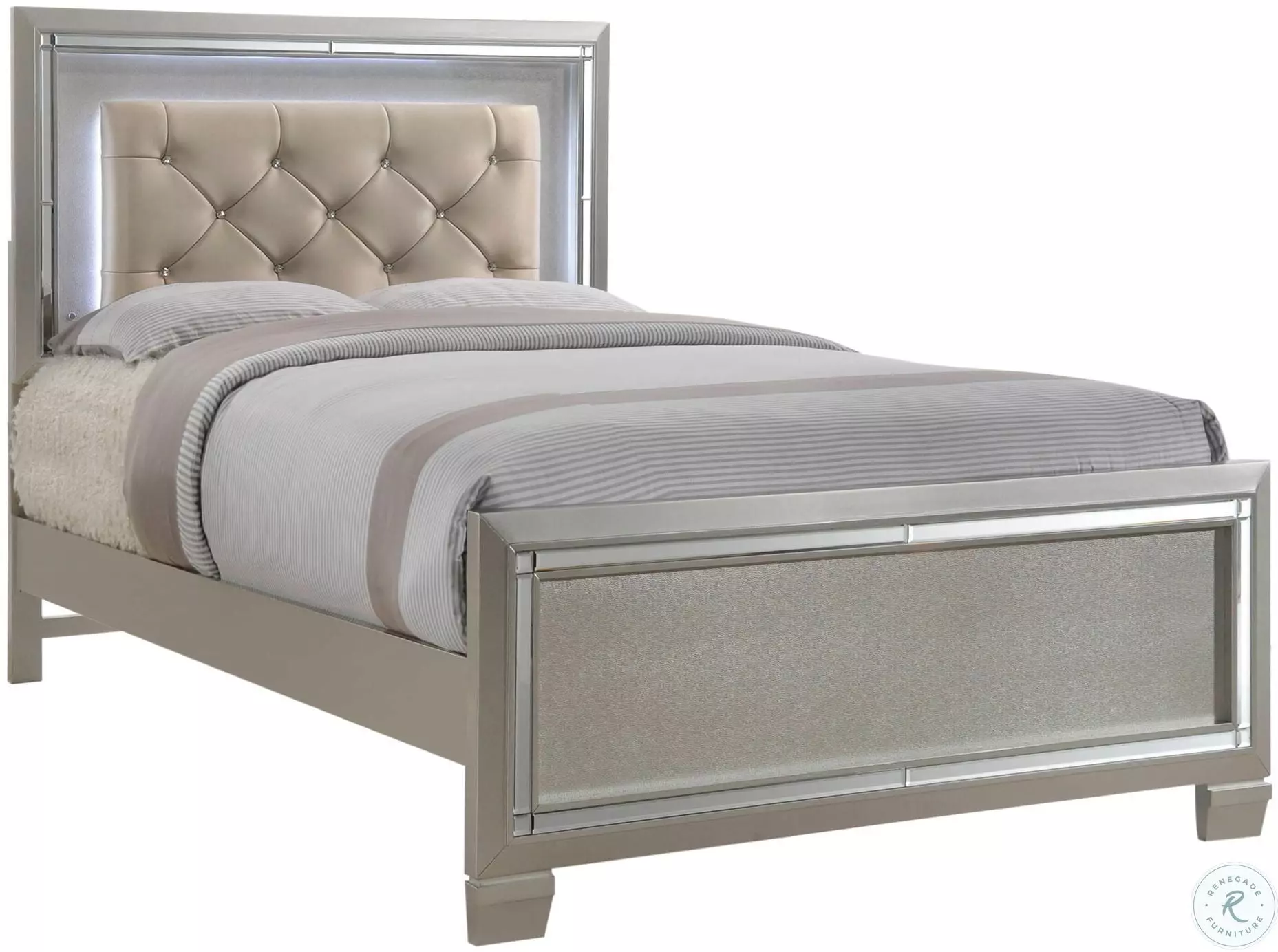 Glamour Youth Champagne Full Panel Upholstered Bed from Elements Furniture Coleman Furniture