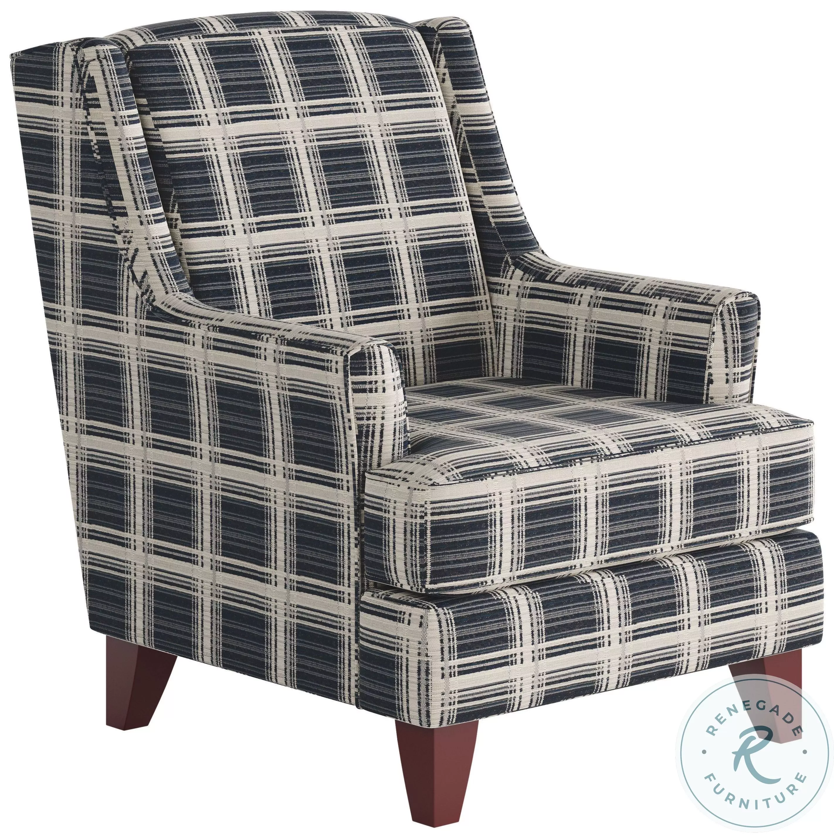 Stanza Blue Navy Wing Back Accent Chair From Southern Home Furnishings Coleman Furniture