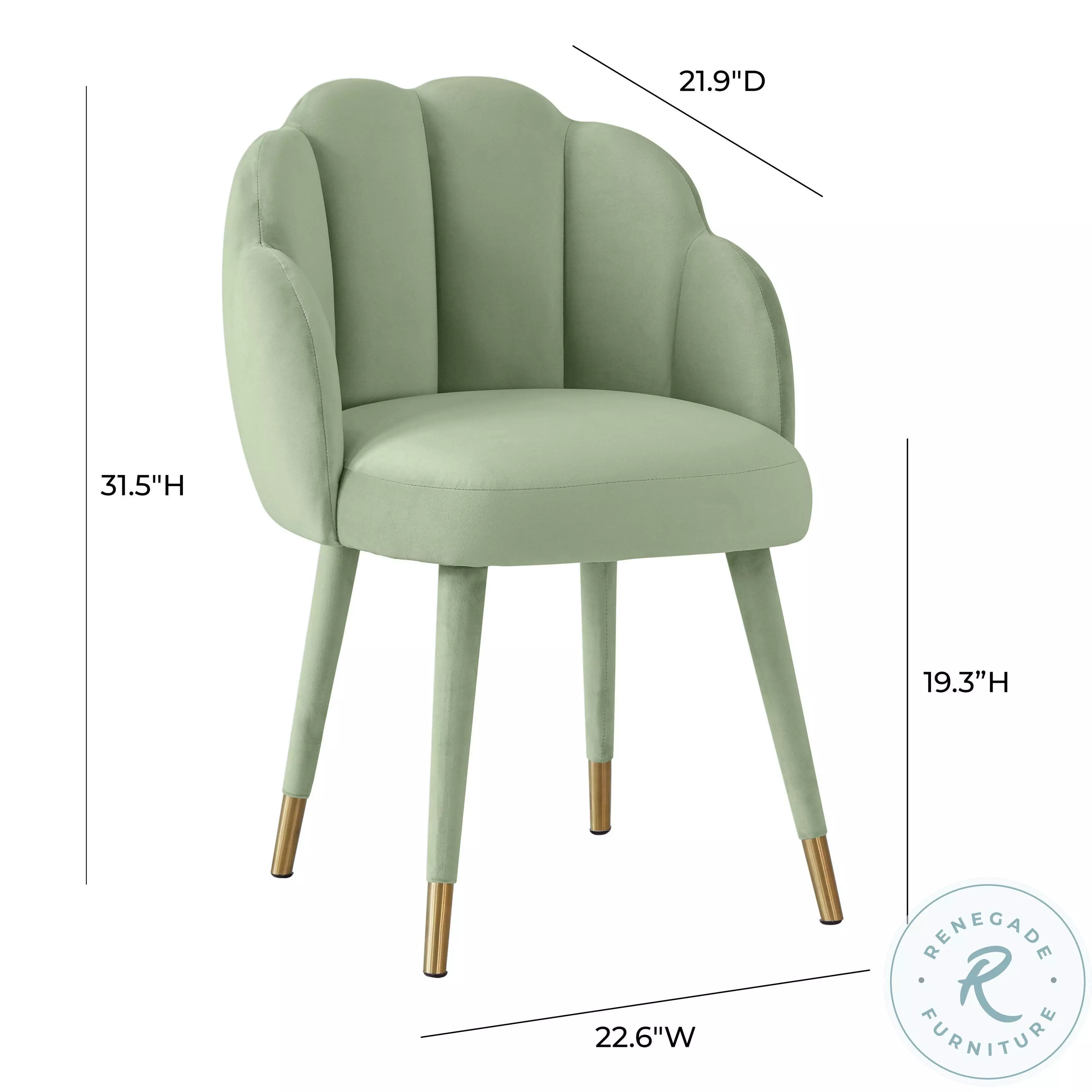 TOV Furniture Gardenia Moss Green Velvet Dining Chair