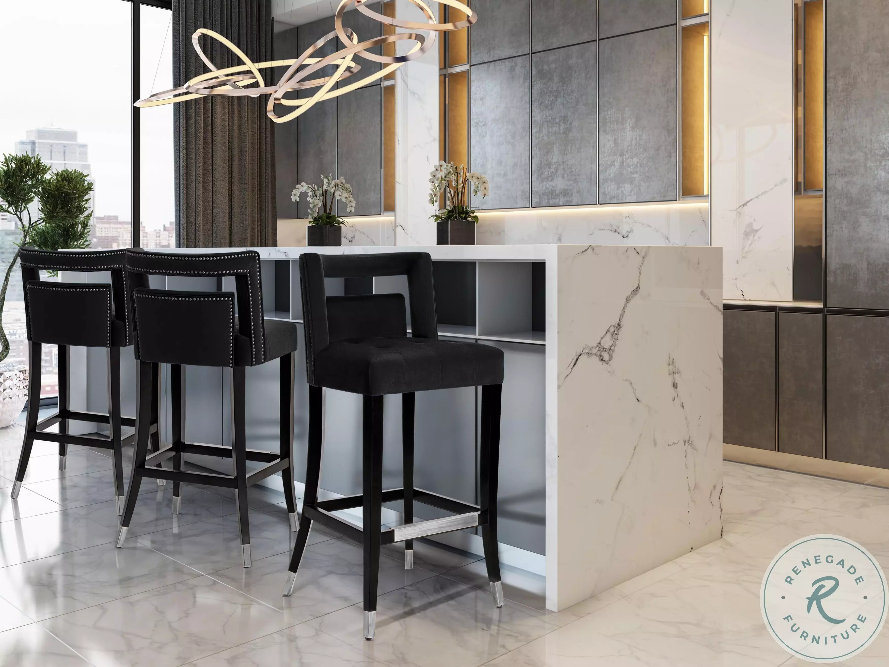 Black velvet kitchen stools store
