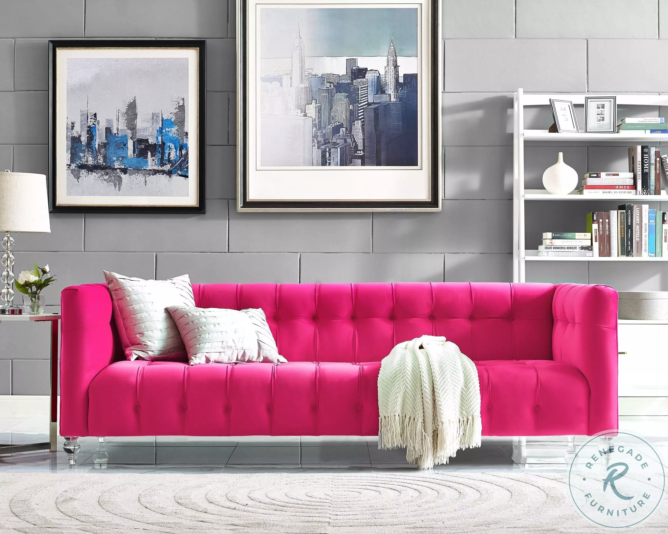 Pink velvet sofa living room store