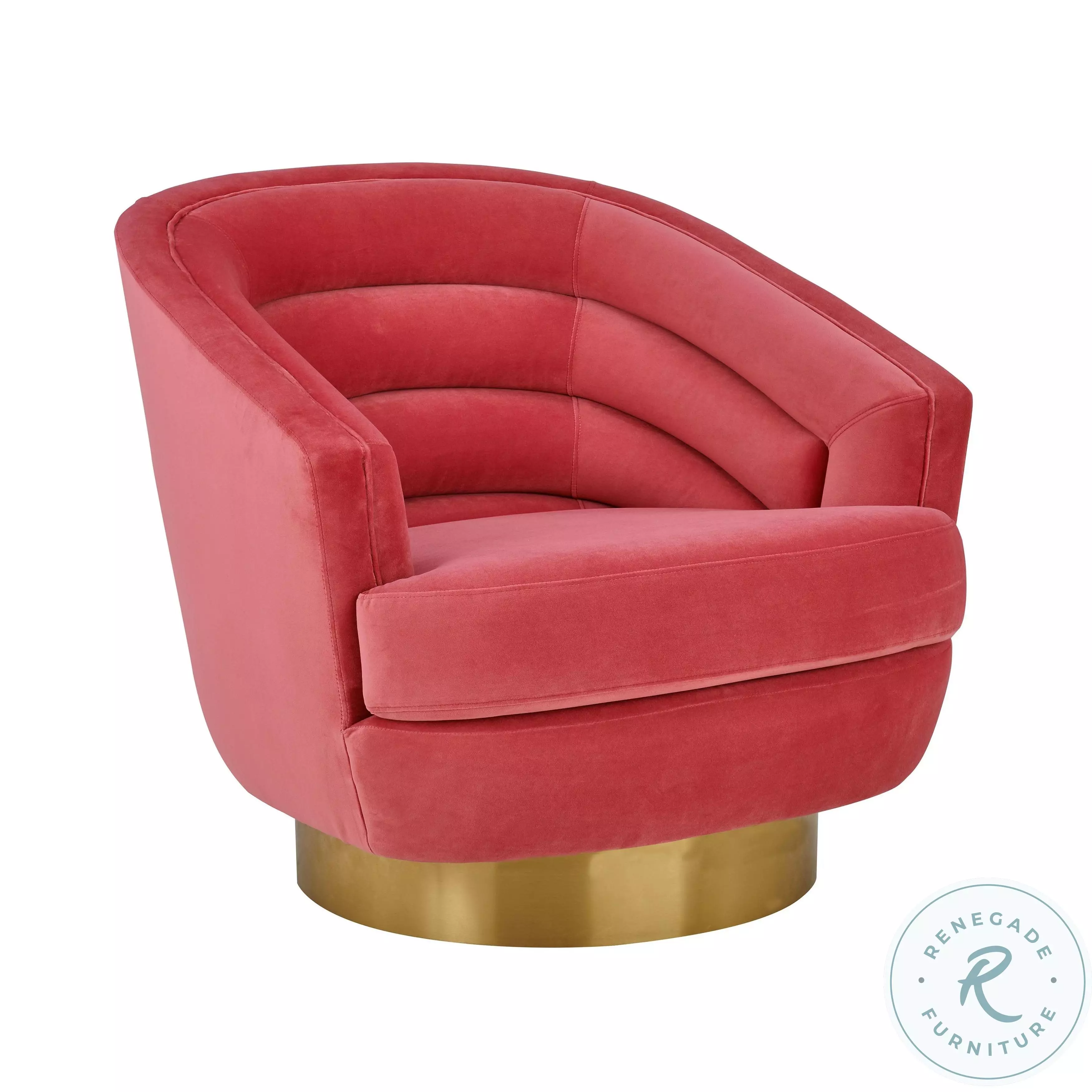 Canyon Hot Pink Velvet Swivel Chair from TOV Coleman Furniture